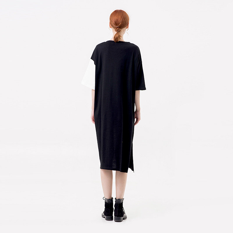 OEM Casual Clothing Fashion Patchwork T-Shirt Dress Women