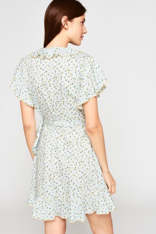 Ladies Mini Dress Floral Wrap Dresses Cotton For woman